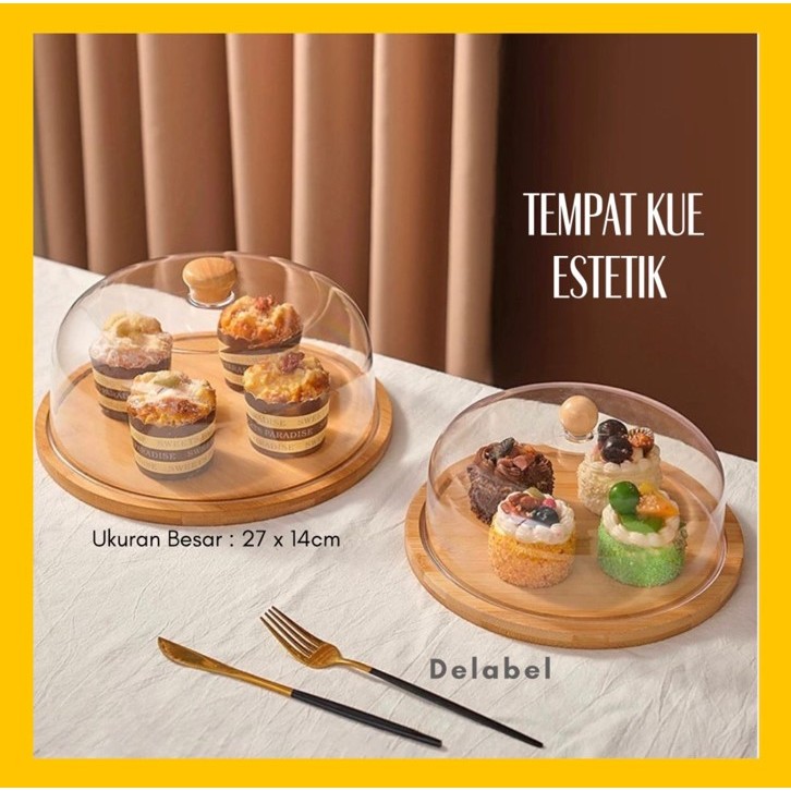 Jual Wadah Kue Tray Bambu Plate Cake 27cm / Dekorasi Nampan Tray ...
