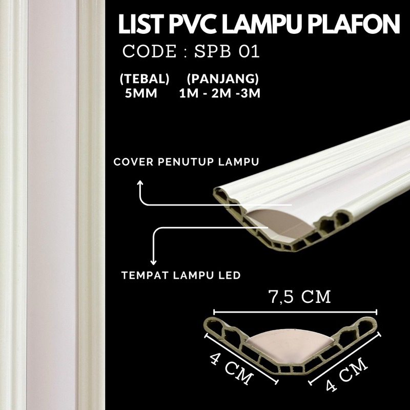 Jual List PVC Lampu Plafon / List Plafon PVC Lampu LED / List Lampu LED ...