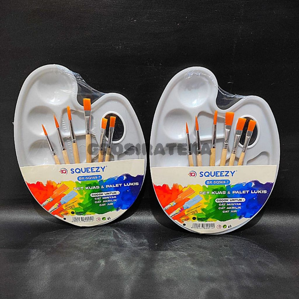 Jual ALAT LUKIS, KUAS LUKIS, PIRING CAT AIR KUAS SQ 569 7 SQUEEZY ...