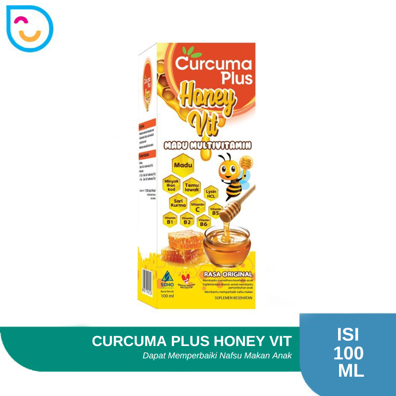 Jual CURCUMA PLUS HONEY VIT SYRUP MULTIVITAMIN MADU 100 ML RASA ORANGE ...