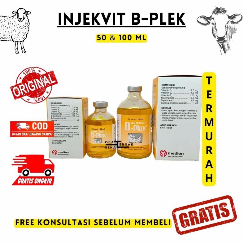 Jual INJEKVIT B PLEX 50ml dan 100ml (KUNING) - Vitamin B Complex B ...