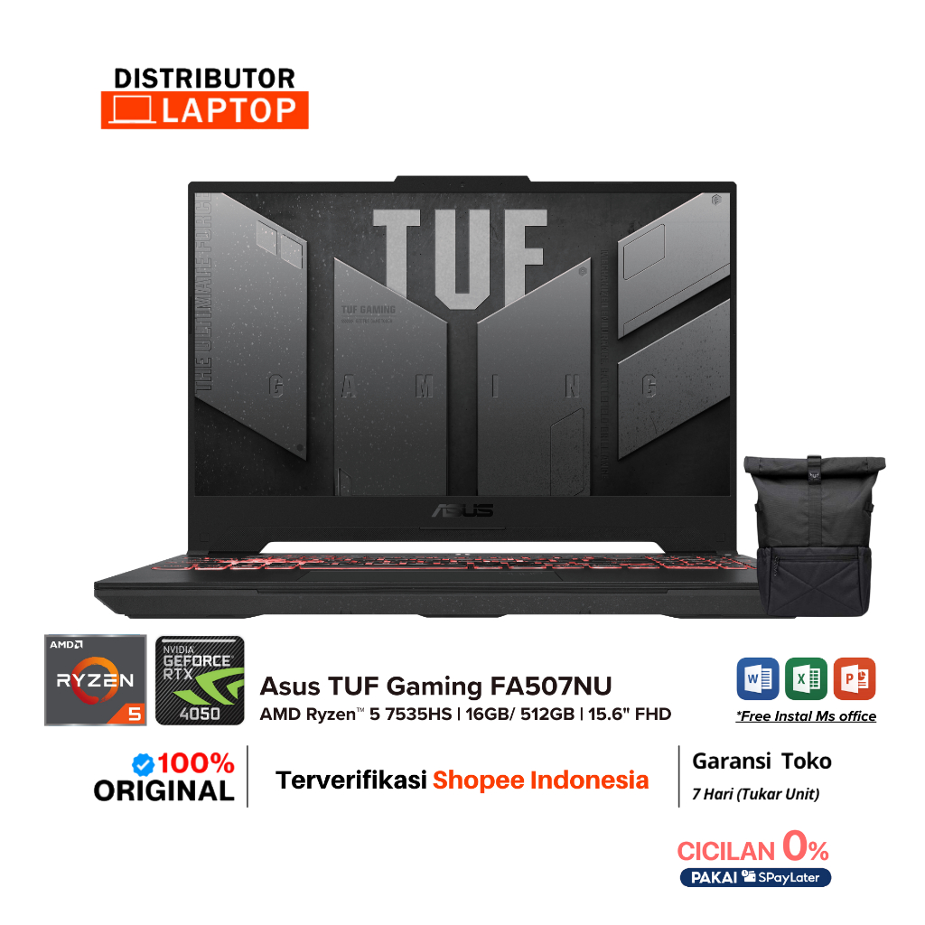 Jual ASUS TUF Gaming A15 FA507NU [ R5-7535HS 16GB/512GB VGA RTX 4050 ...