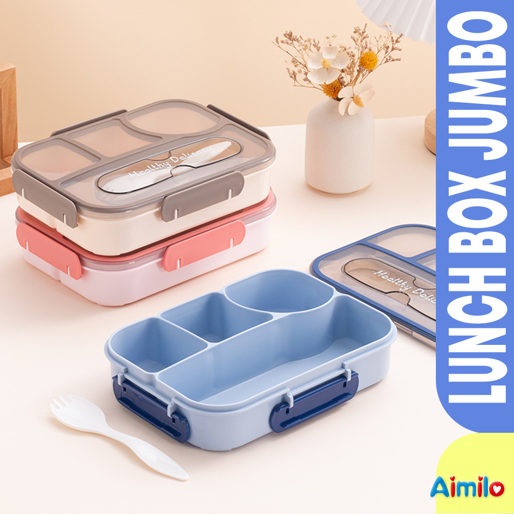 Jual Lunch Box Set Kotak Bekal Bento Set Bersekat | Kotak Makan Siang Anak dan Dewasa Anti ...