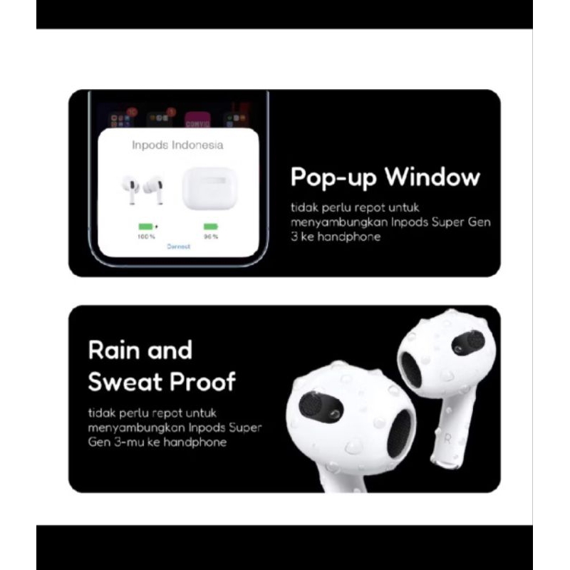 Jual Inpods Super Gen Earphone 3-Ke Handphone | Shopee Indonesia