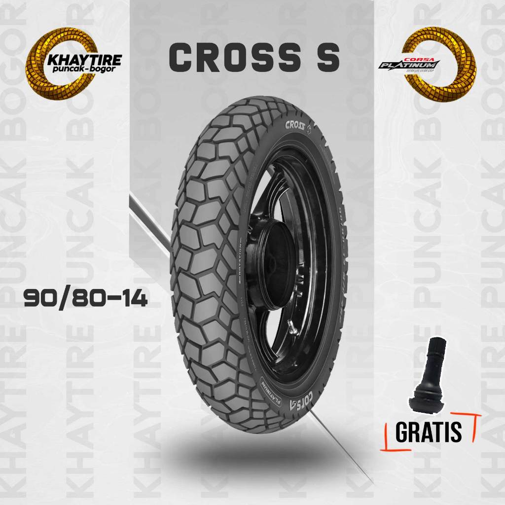 Jual Ban Motor Matic // CORSA CROSS S 90/80 Ring 14 Tubeles | Shopee ...