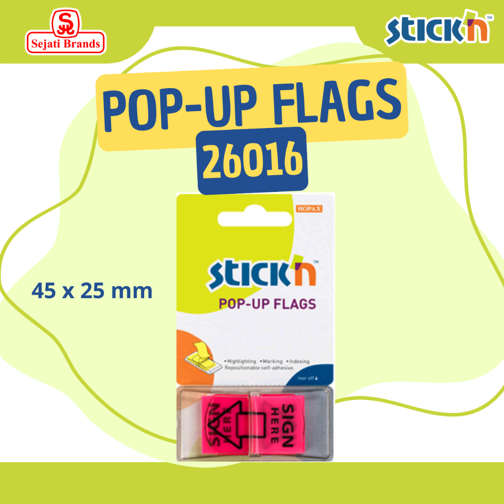 Jual STICK'N Pop-Up Flags 26016 - Memo Sticky Note transparan SIGN HERE ...