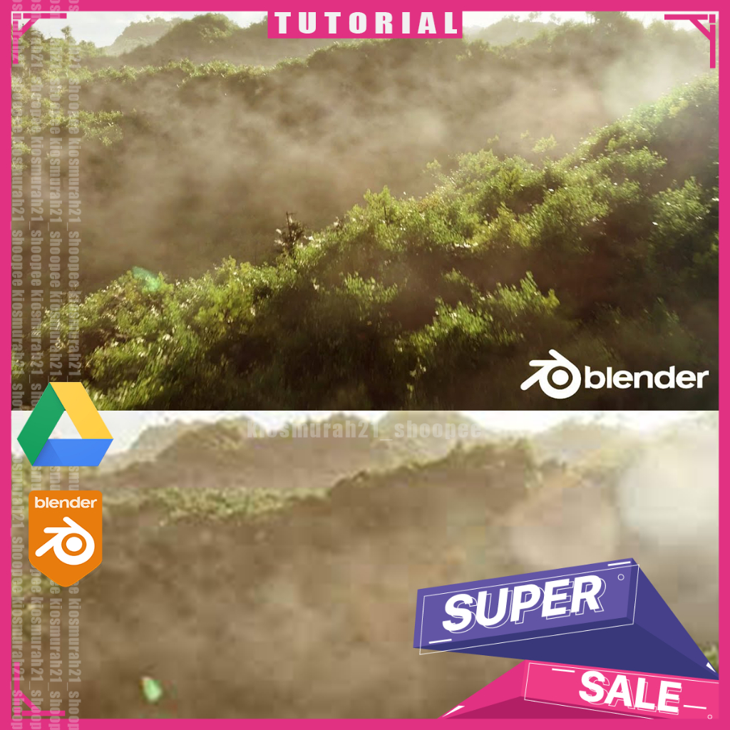 Jual Blender 3D - Create Realistic Looking Forests Mountains in Blender 3D Blender Tutorial ...