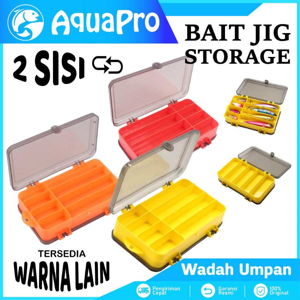 Jual Aquapro Kotak Umpan 2 Sisi Box Pancing Tackle Box Lure Minnow Kotak Penyimpanan Umpan Kail ...