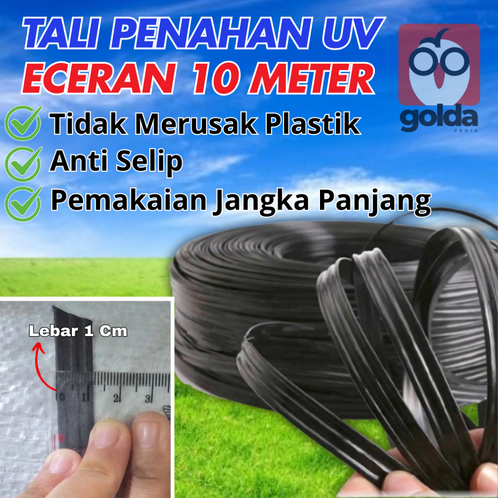 Jual Tali Plastik UV Panjang 10 Meter Tali Penahan Plastik UV ...