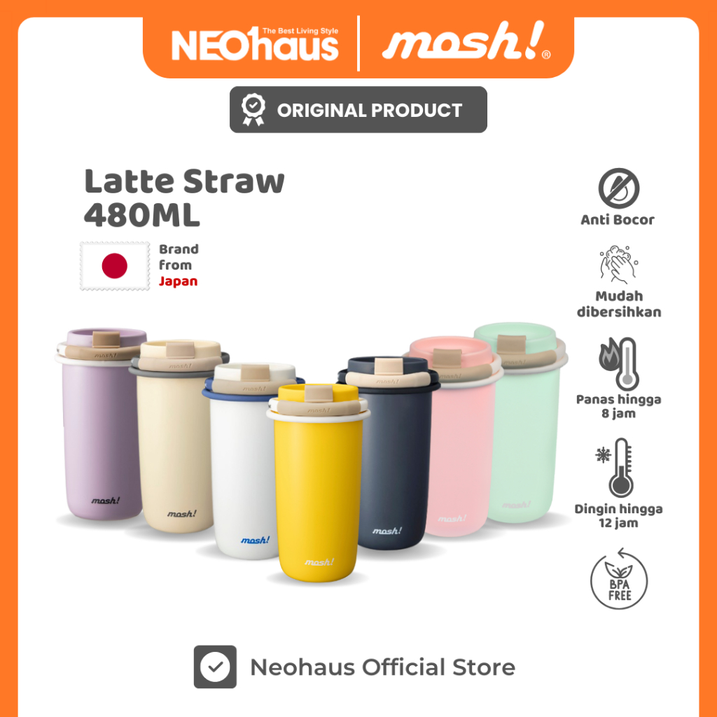 Jual MOSH LATTE STRAW 480ml - Tumbler Mosh! Tahan Panas dan Dingin | Shopee Indonesia