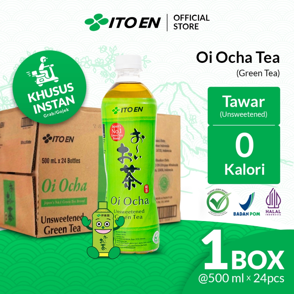 Jual ITO EN Oi Ocha Green Tea No Sugar 500ml isi 24 pcs - 1 Box / 1 Ctn ...
