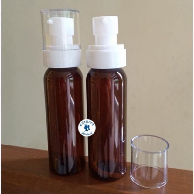 Jual BOTOL 100ML PLASTIK COKLAT BOSTON PUMP NICO PUTIH | Shopee Indonesia