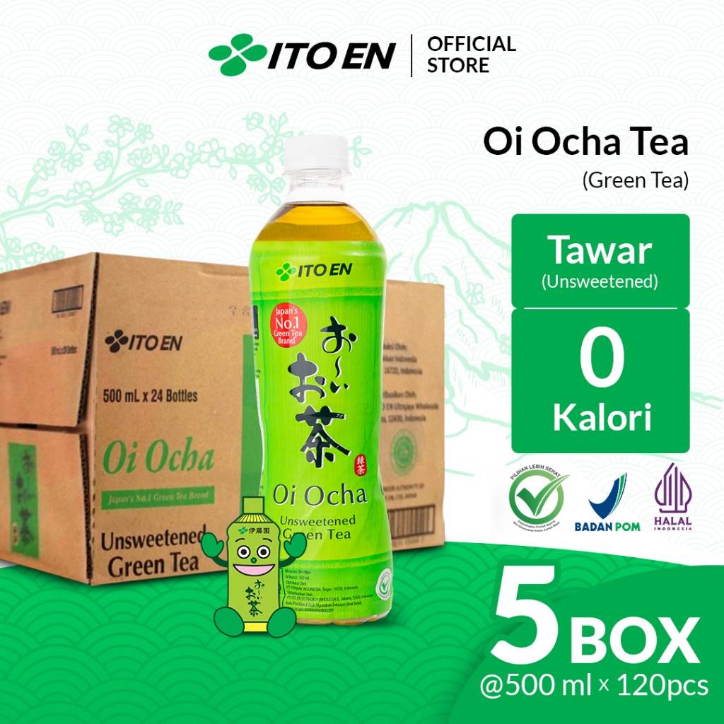 Jual ITO EN Oi Ocha Green Tea No Sugar 500ml isi 120 pcs - 5 Box / 5 ...