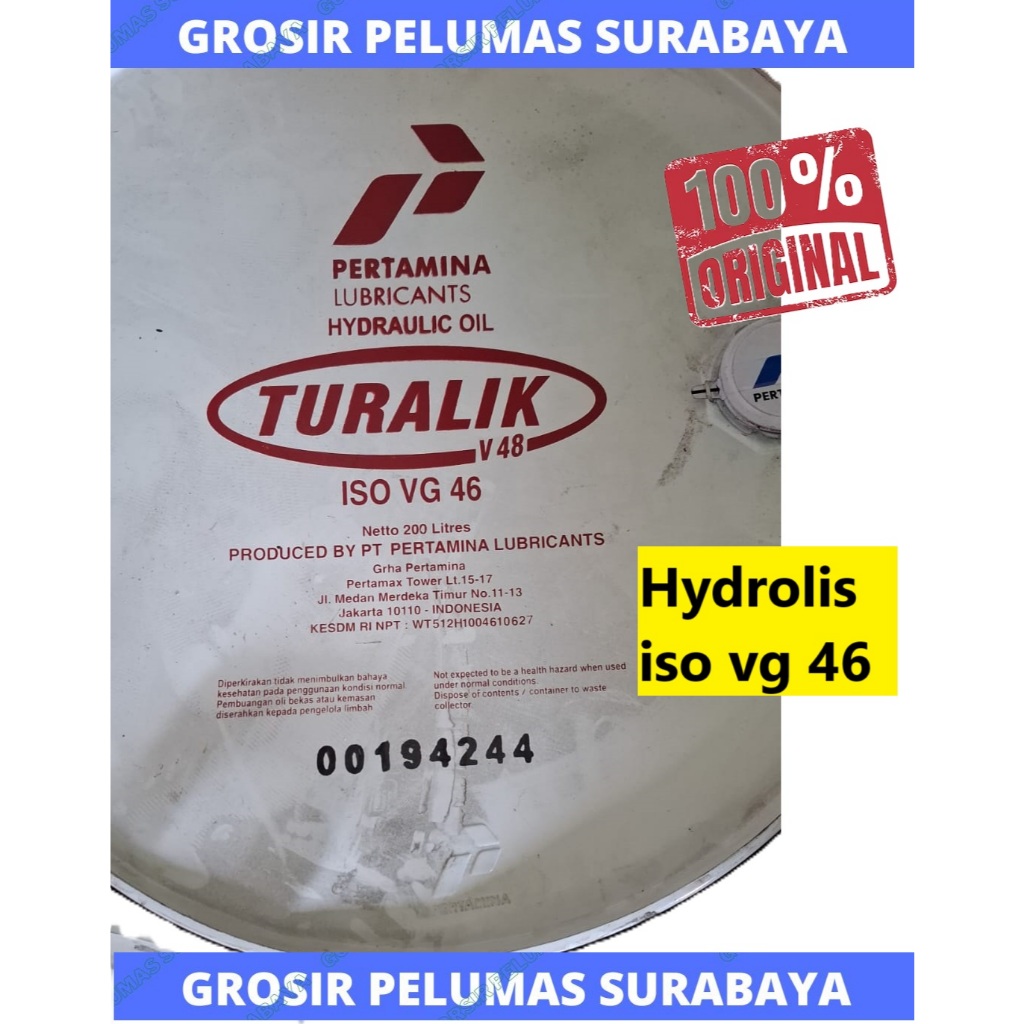 Jual Original oli hydrolis sae 10 DRUM Hydraulic oil Pertamina Turalik ...