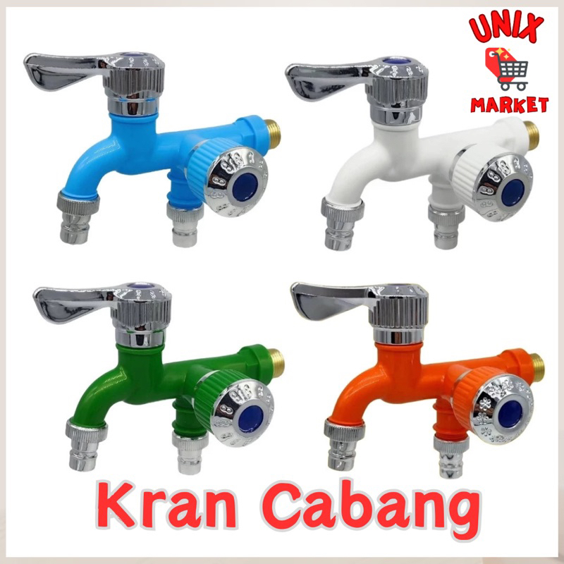 Jual Keran Cabang Shower ABS Kran Air Double kran Kamar Mandi Toilet WC ...