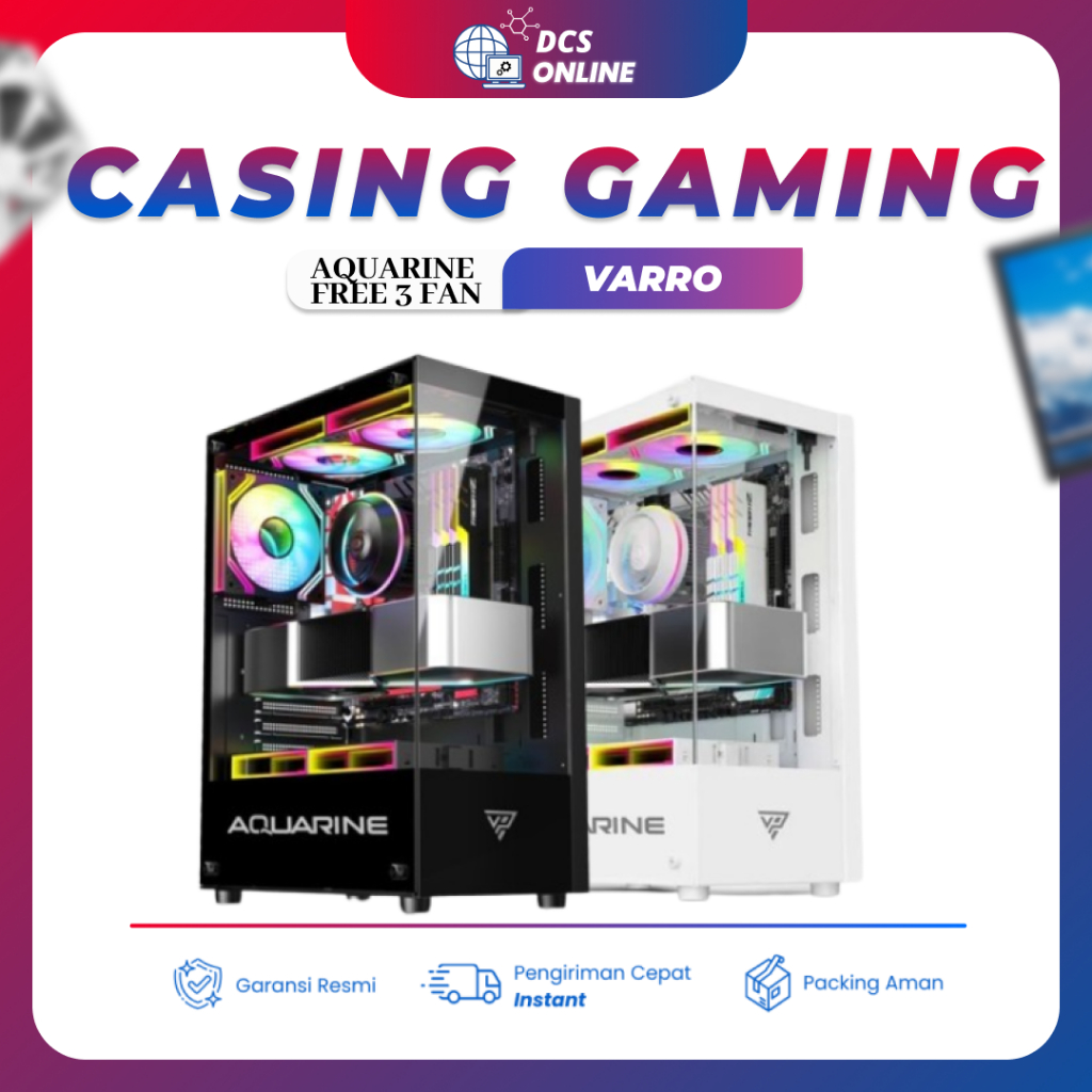 Jual Casing Pc Gaming Aquarine Varro Prime Free 3 Fan Rgb | Shopee ...