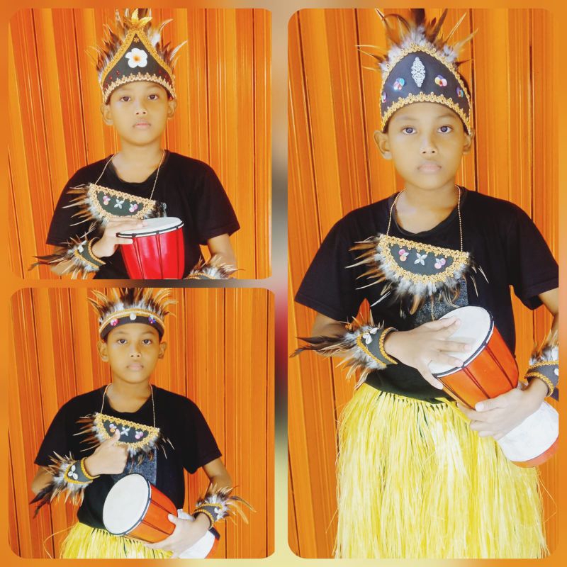 Jual Paket Komplit Rok Rumbai Rafia Warna Warni tari adat Papua sajojo ...