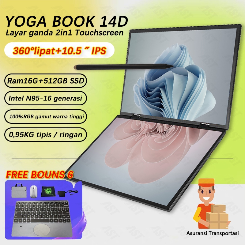 Jual CNAST Laptop 2025 Terbaru Touchscreen dua layar 10.5 inch 360 ...