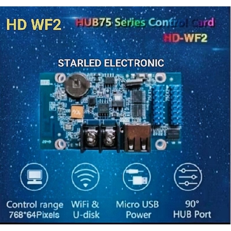 Jual Controller Huidu HD WF2 Wifi Hup 75 Raningtex Full warna | Shopee ...