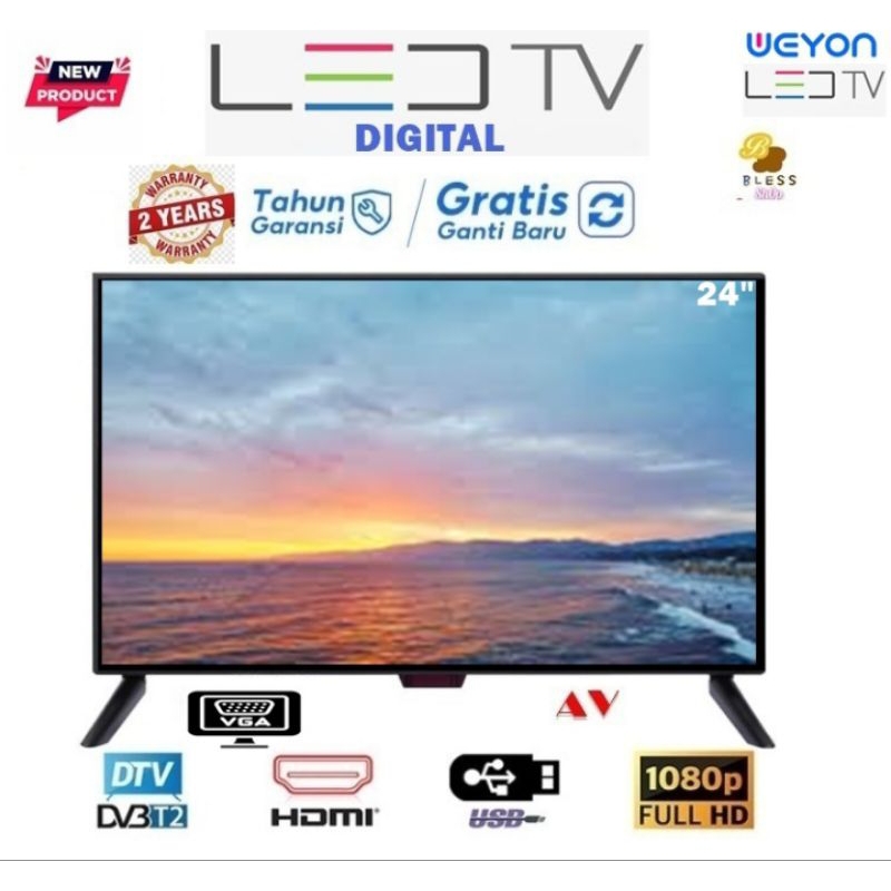 Jual HARGA PROMOSI!! NEW TV LED DIGITAL 24 INCH, SUPPORT HDMI, VGA, USB ...