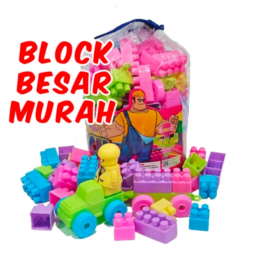 Jual *MAINAN ANAK BLOCK BALOK BESAR SUSUN BONGKAR PASANG ISI 136 PCS ...