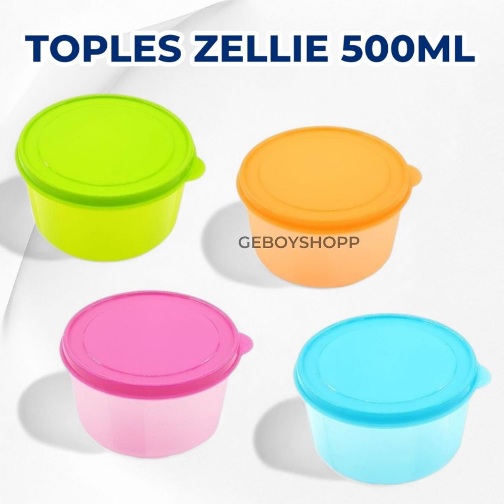 Jual [1PCS] Toples Zellie 500ML / Toples Bulat Plastik / Toples Kue ...