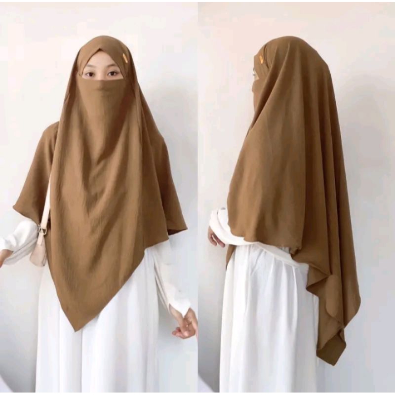 Jual French Khimar cadar syari cringkel airflow ukuran L /85cm×100cm ...