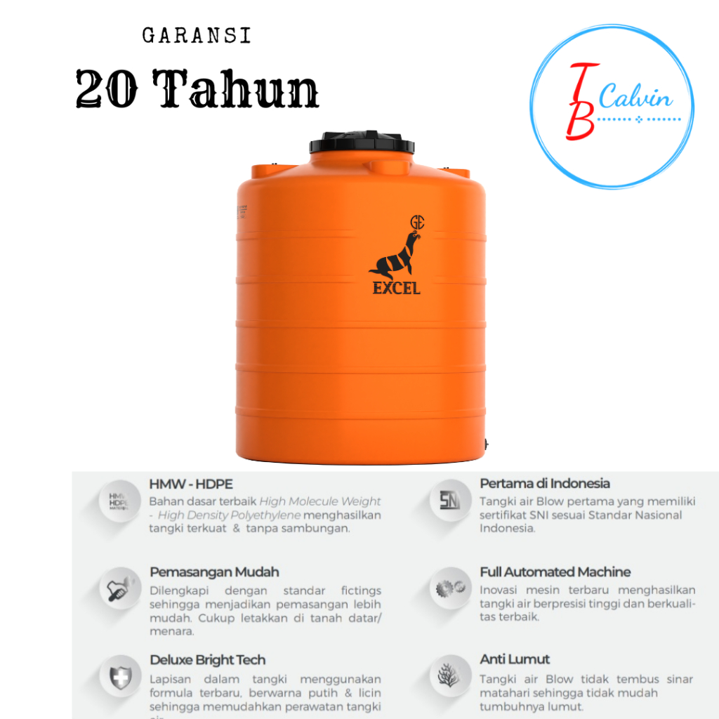 Jual Tangki Air / Tandon / Toren Air Excel Blow 500 Liter ALB 600 ...