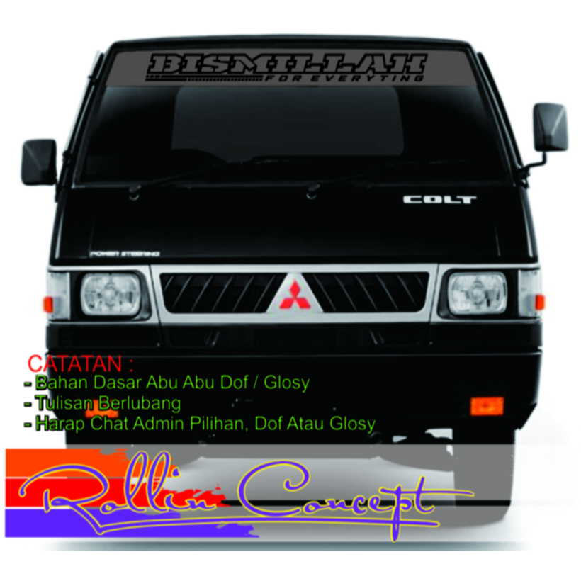 Jual stiker kaca atas L300 cuting sticker tulisan berlubang | Shopee ...