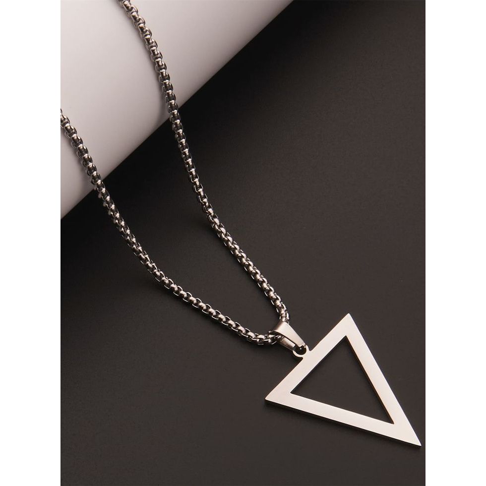 Jual Kalung Rantai Titanium Pria Terbaru Liontin Segitiga Geometri ...