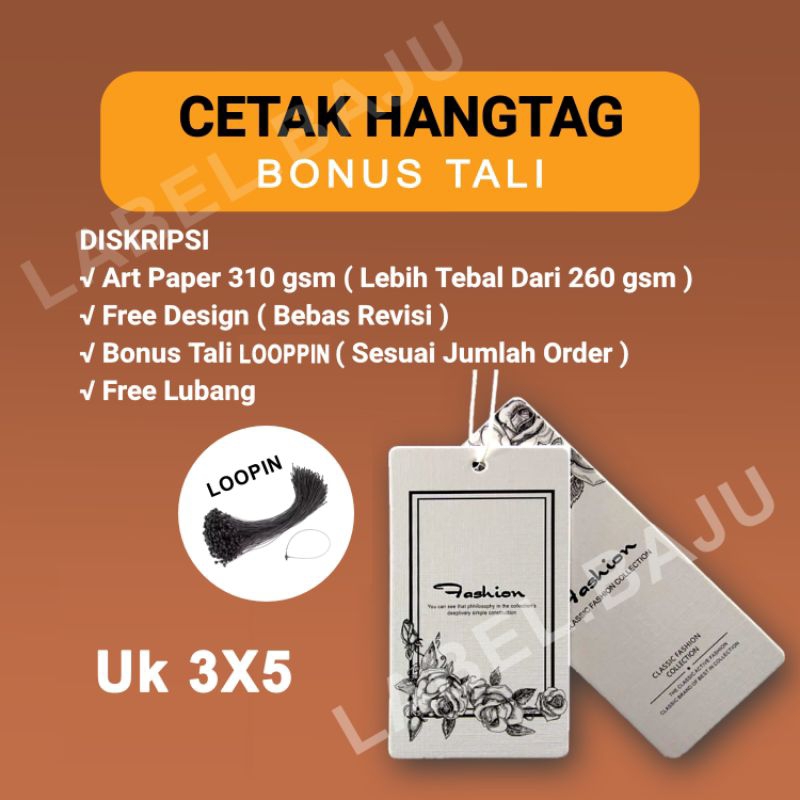 Jual Hangtag hijab / hangtag baju / hang tag label baju / custom ...
