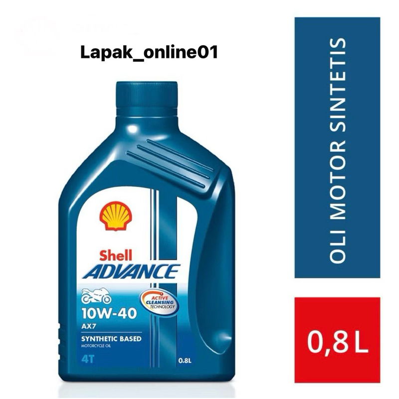 Jual Oli Motor Shell Advance 4T AX7 10W-40 (0.8liter) | Shopee Indonesia