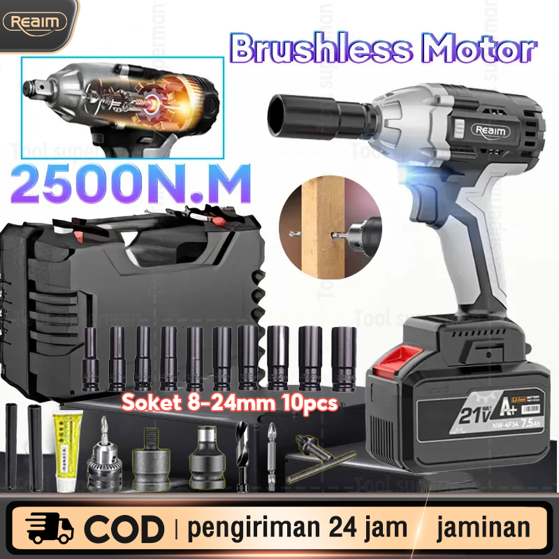 Jual Impact Wrench Impact Baterai Mesin bor 1/2 Inch Cordless Semua motor tembaga CVT Cordless ...