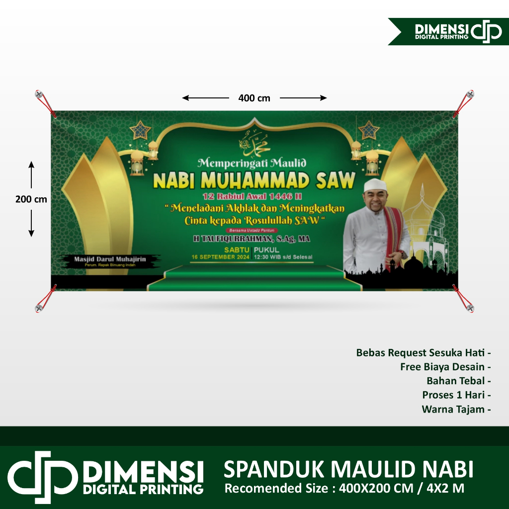 Jual SPANDUK BACKGROUND PANGGUNG PERINGATAN MAULID NABI MUHAMMAD 2024 ...