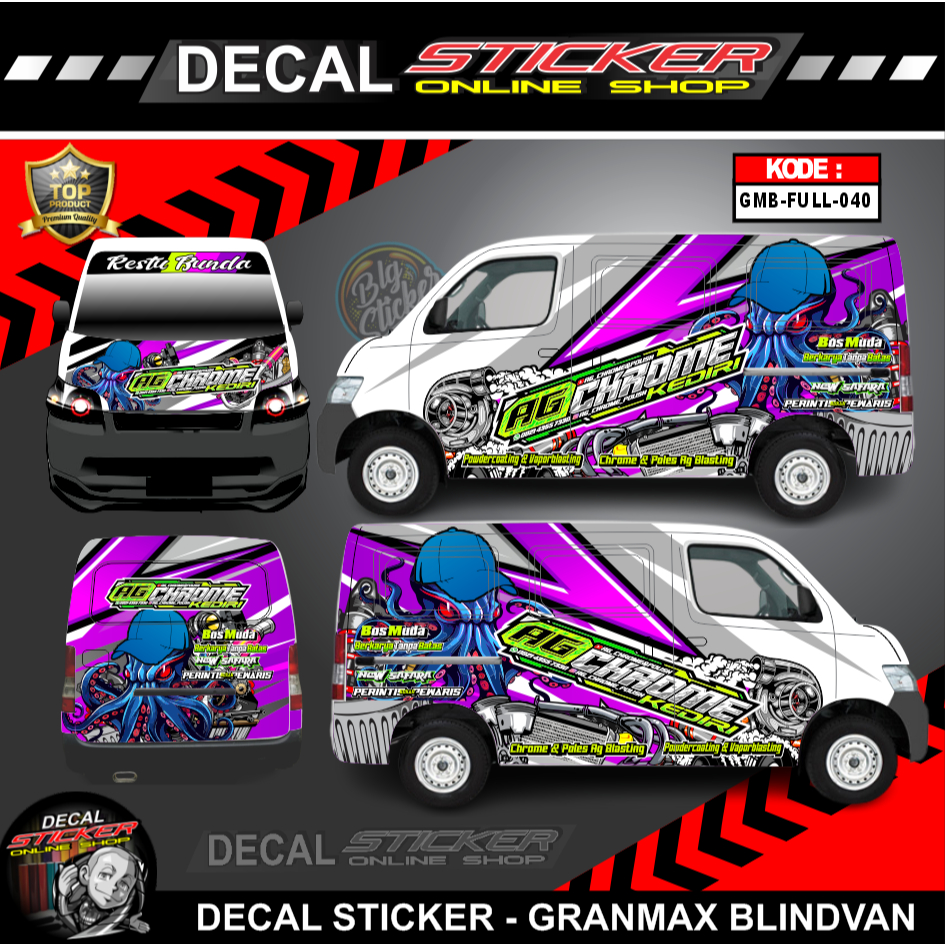 Jual STIKER MOBIL GRANMAX VAN VARIASI DECAL STICKER PRINT LAMINASI ...