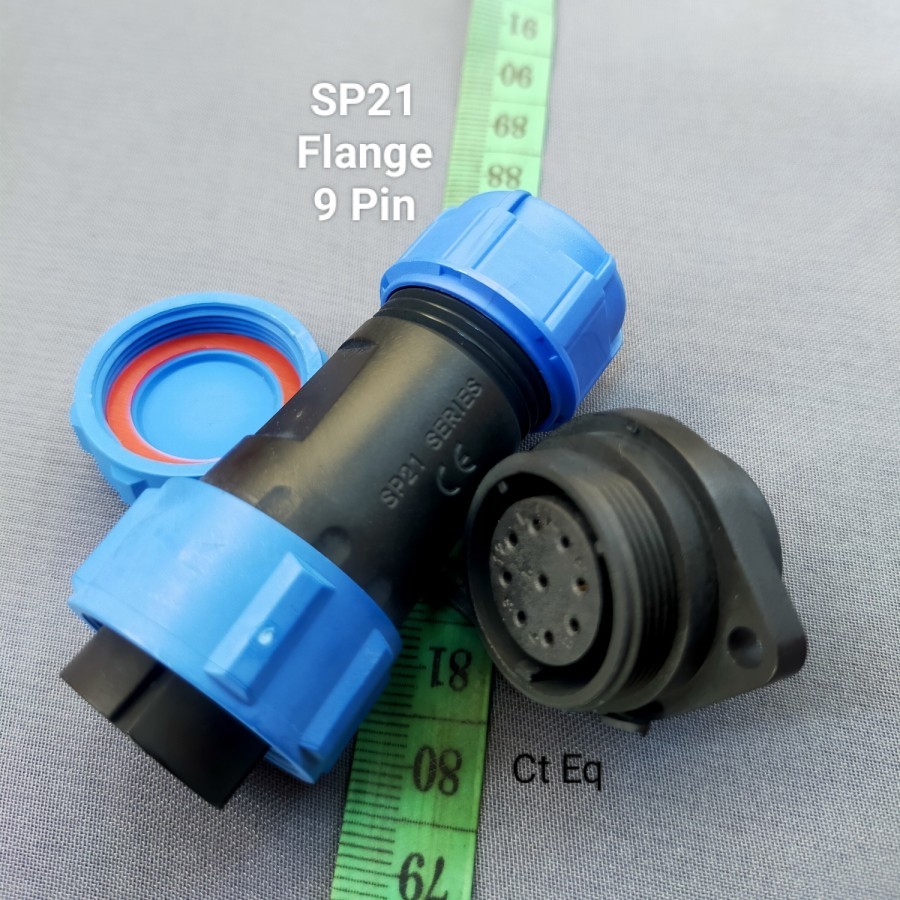 Jual SP21 Flange 9 Pin Plug n Socket IP68 Panel Mount konektor Steker 9 ...