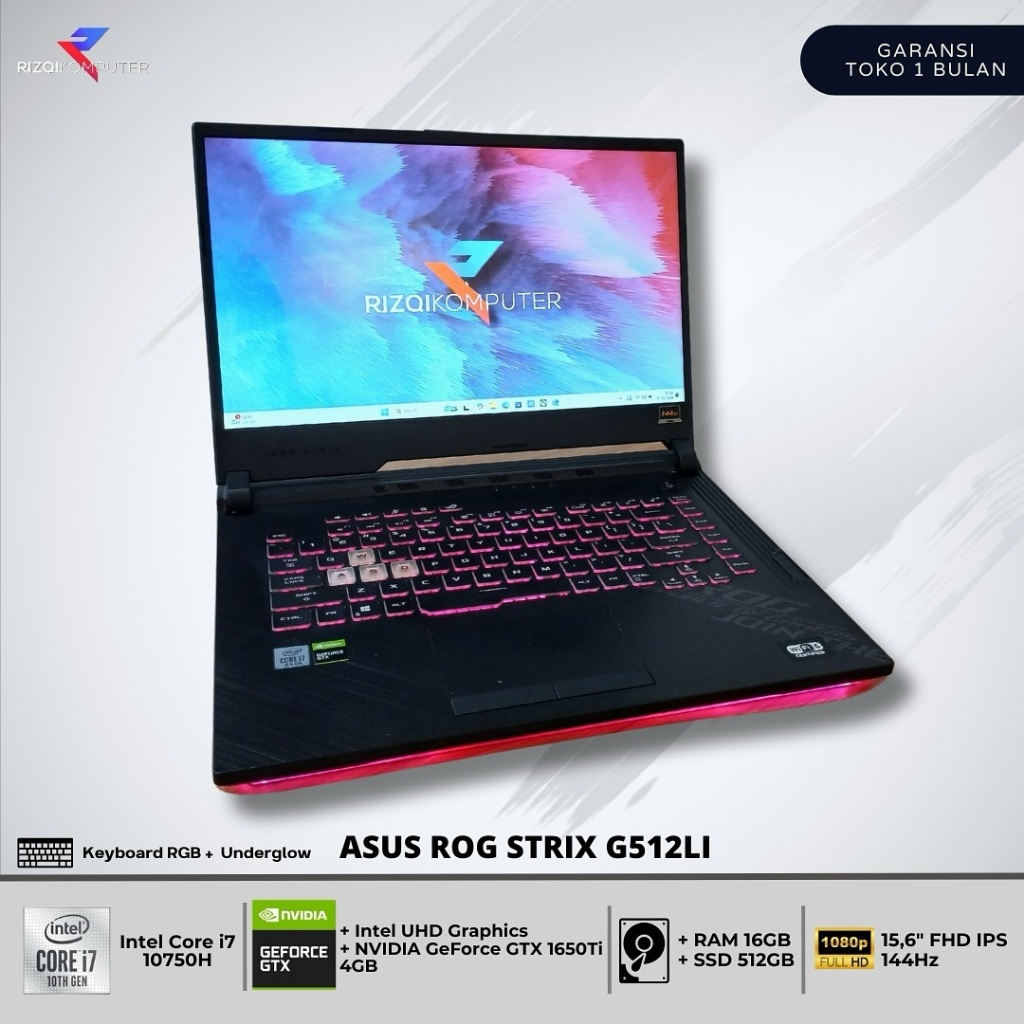 Jual Asus ROG Strix G512LI Intel Core i7-10750H Ram 16GB SSD 512GB ...