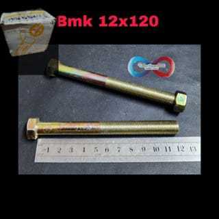 Jual BOX - baut mur kuning / bmk 12×120 ( Isi 50 pcs ) | Shopee Indonesia