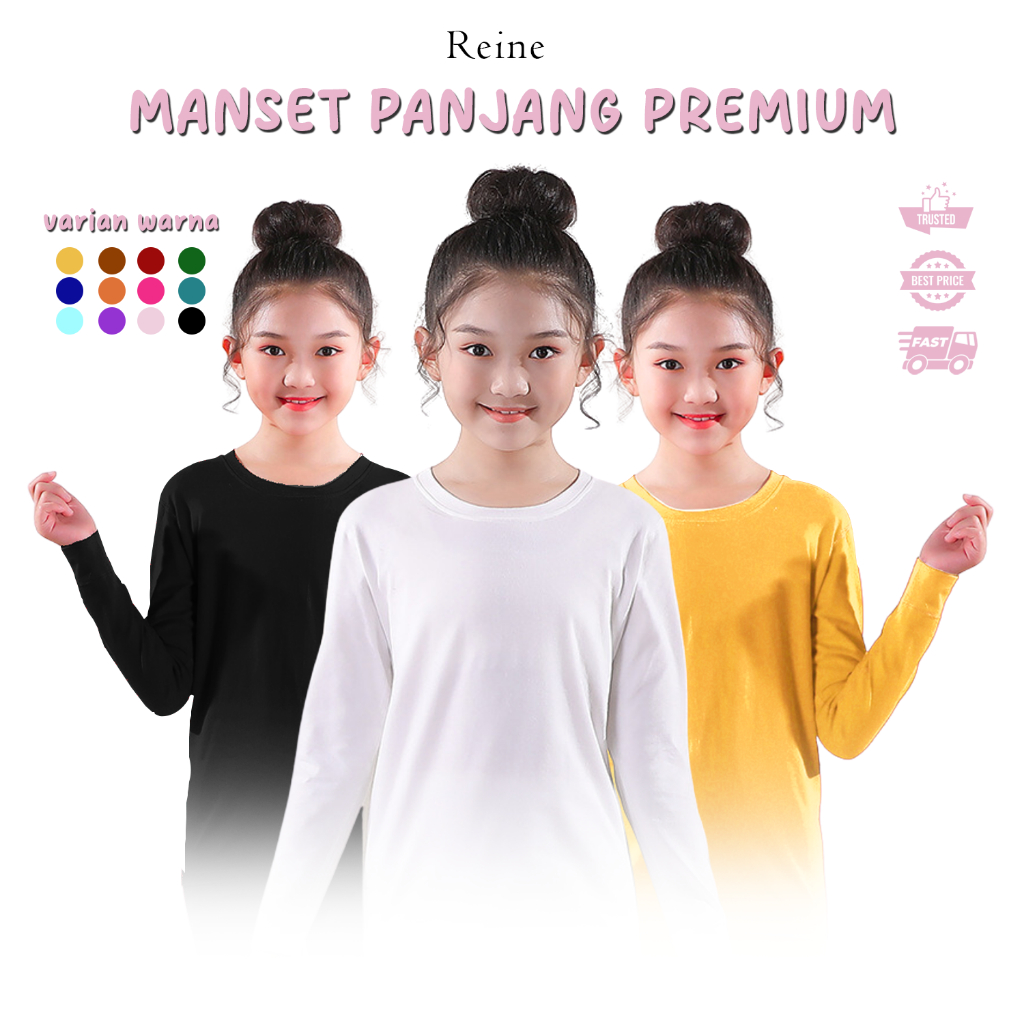 Jual Manset Baju Anak Perempuan Usia 2 - 15 Tahun Spandek Premium ...