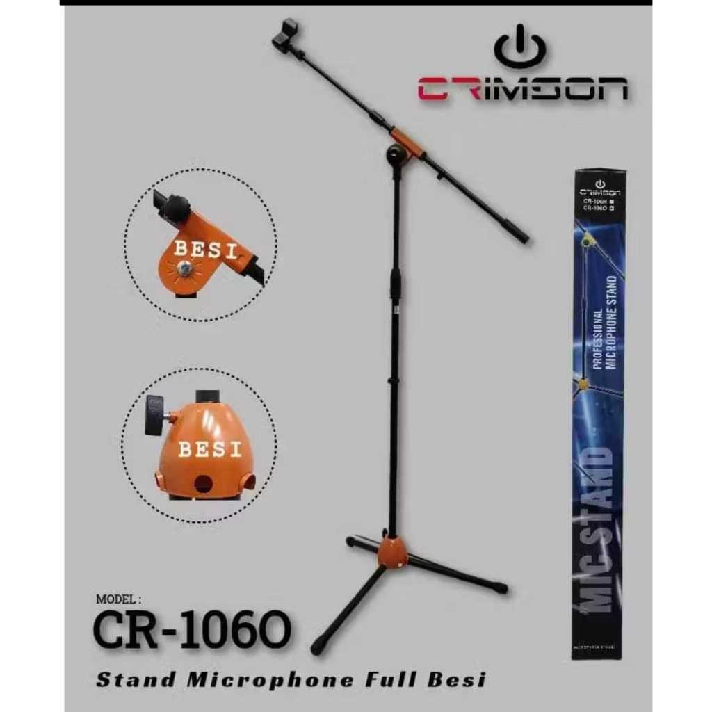 Jual Stand Mic Tripod Full Besi CR - 106H | Shopee Indonesia