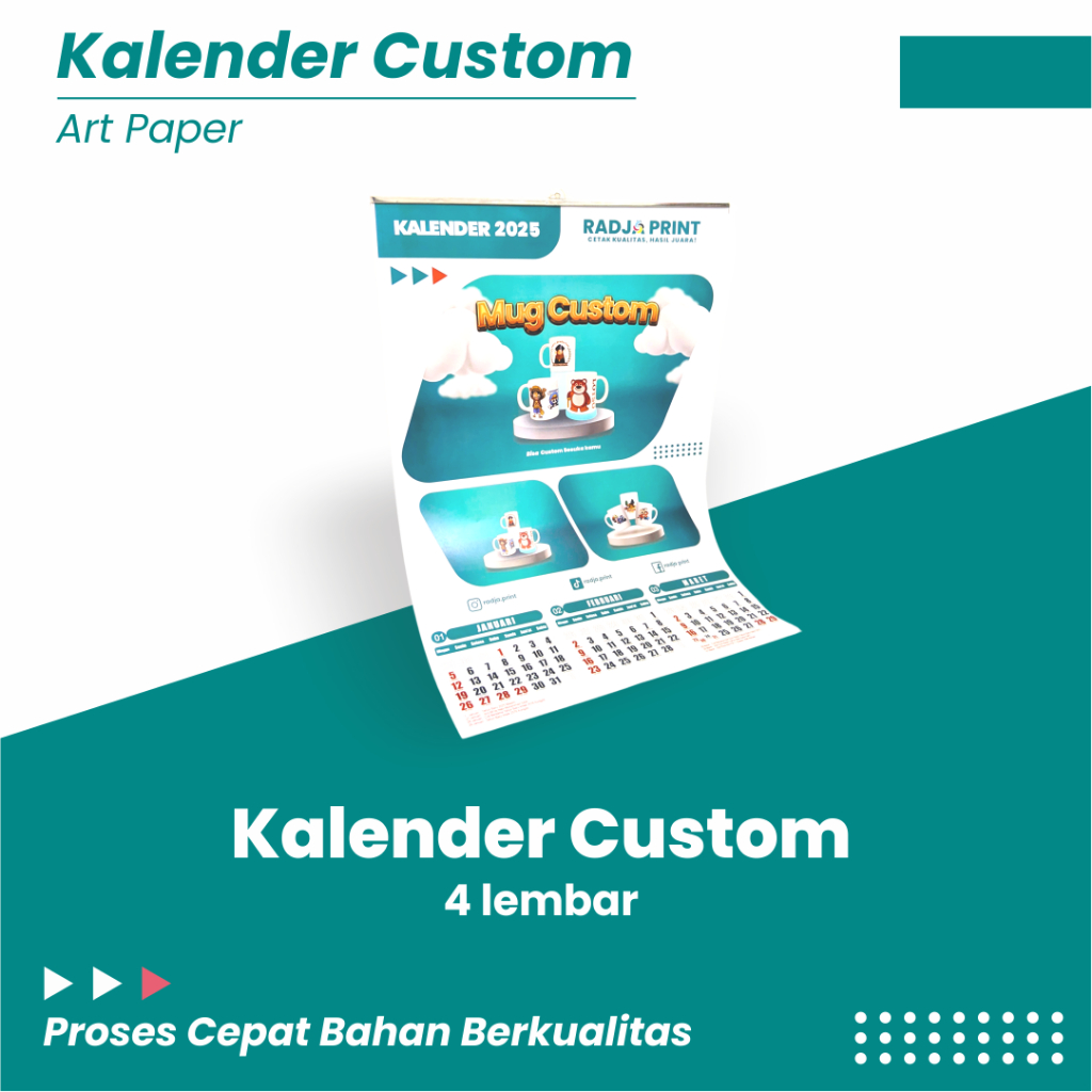 Jual Kalender Art Paper Custom 2025: Siapkan Tahun Baru dengan Kalender ...