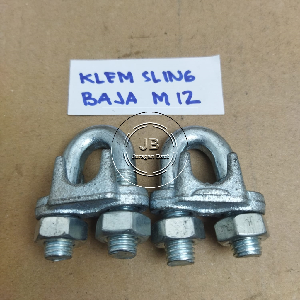 Jual Klem Sling Baja 12mm Clem Kuku Macan 12 mm Clip Tali Kawat Wire Rope Kabel Seling Clamp 1/2 ...