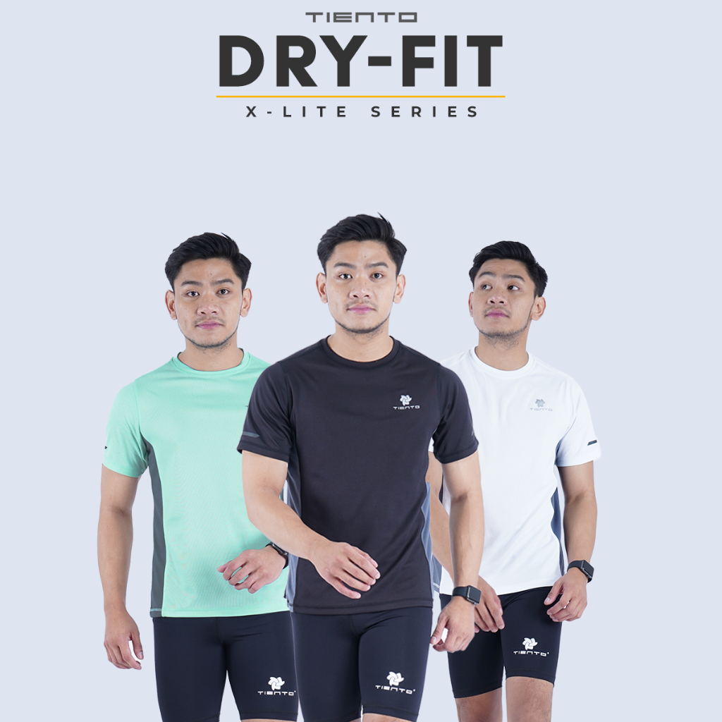 Jual Tiento Kaos Olahraga Lari Baju Running Gym Dry Fit Extra Lite Pria ...