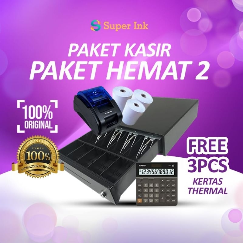Jual Paket Printer IWARE C58-BT Printer Kasir + Kertas Thermal + Cash ...