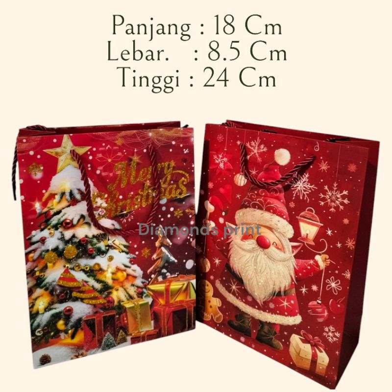 Jual Paper Bag Natal 24x18x8 | Christmas Paperbag | Kantong Goodiebag ...