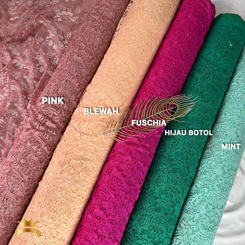 Jual Kain Bahan Brokat Erika Lace Strechy Premium Mewah Murah | Shopee ...