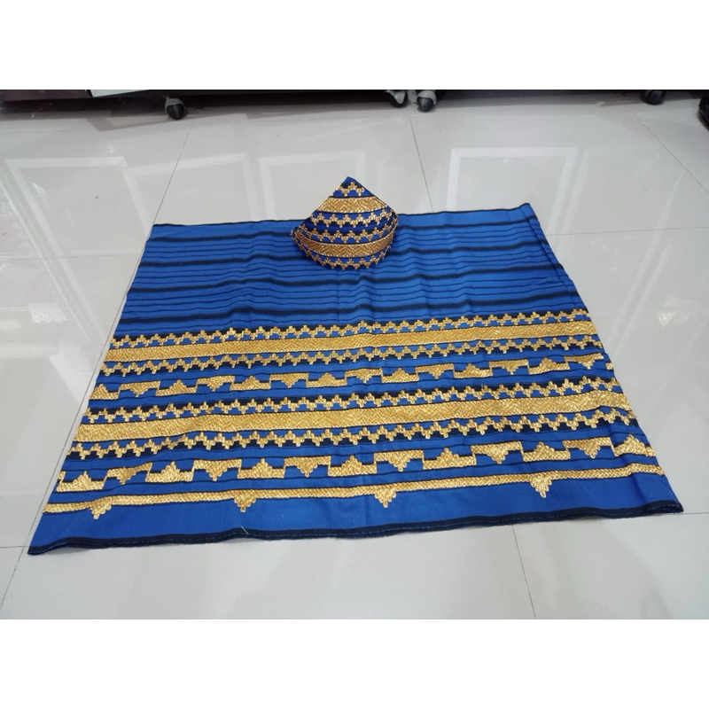 Jual kain sarung tapis lampung pria biru | Shopee Indonesia