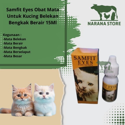 Jual Samfit Eyes Kucing Obat Mata Belekan Berair Bengkak Botol 15 Ml ...