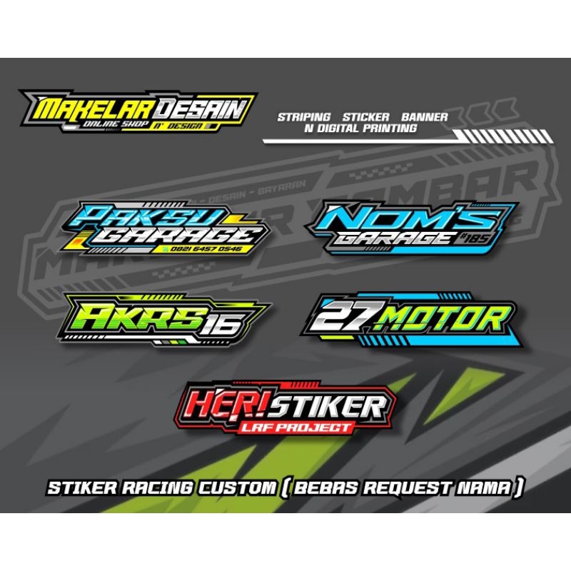 Jual STIKER RACING, STIKER NAMA CUSTOM, STIKER BENGKEL CUSTOM | Shopee ...