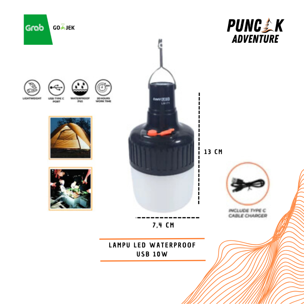 Jual Lampu Led Camping Waterproof Emergency Cool White 10W 1200mah ...